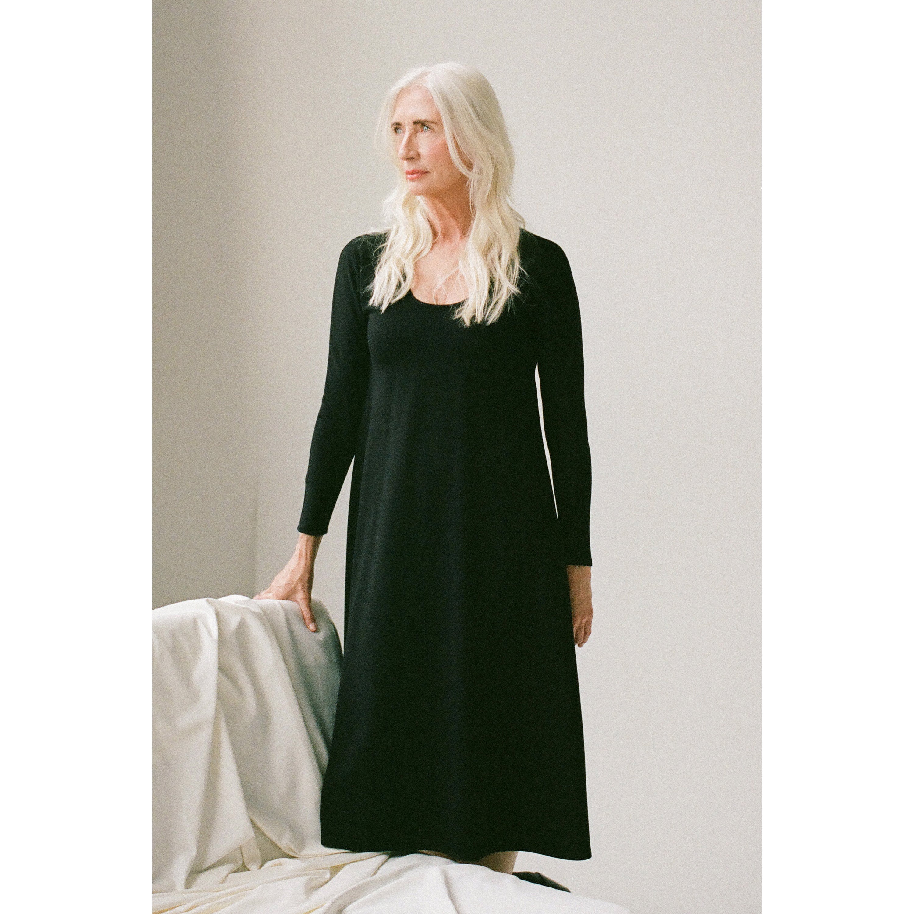 L323 - Black | minimalist A-line dress – Elisa C-Rossow